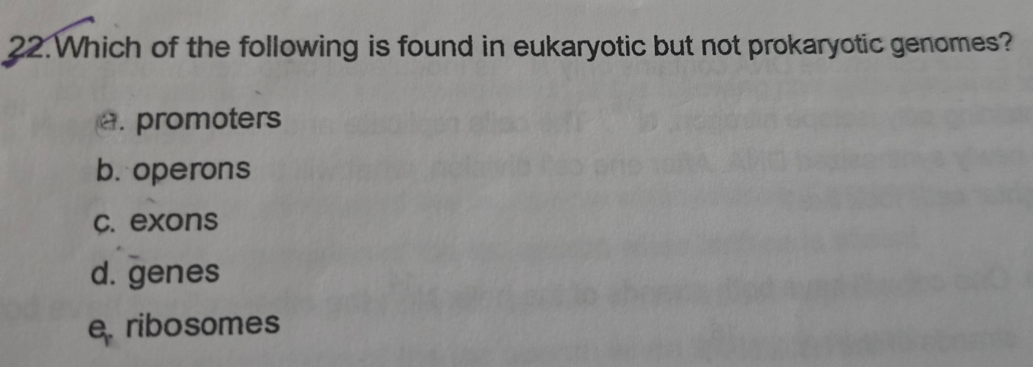 Solved: Which of the following is found in eukaryotic but not ...