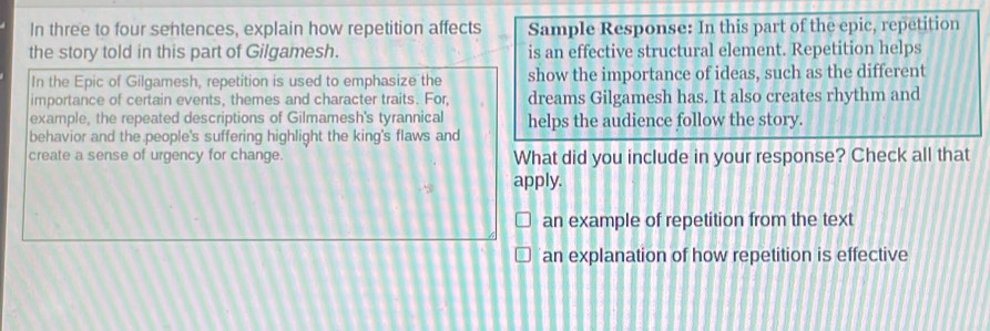 Solved: In three to four sentences, explain how repetition affects ...
