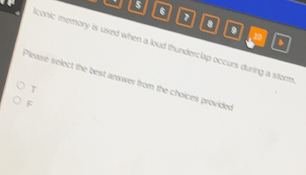 Solved: a s 6 1 8 9 10 conic memory is used when a loud thunderclap ...