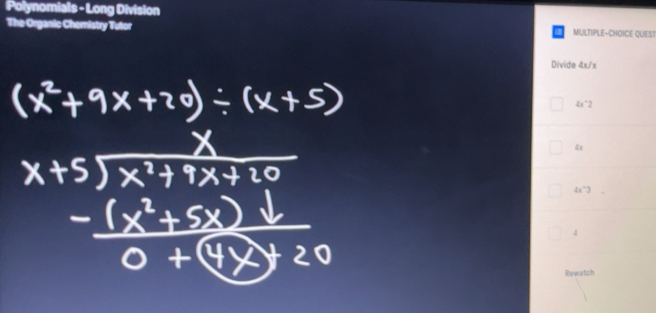 Solved: Polynomials - Long Division The Organic Chemistry Tutor ...