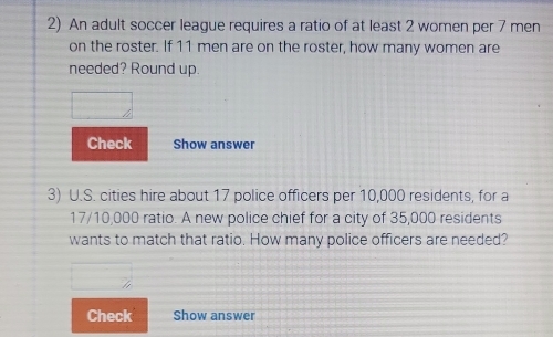 Solved: An adult soccer league requires a ratio of at least 2 women per ...
