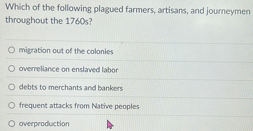 Solved: Which of the following plagued farmers, artisans, and ...