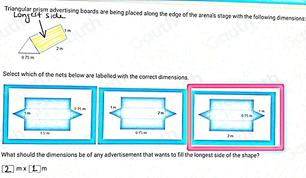 Solved: Triangular prism advertising boards are being placed along the ...