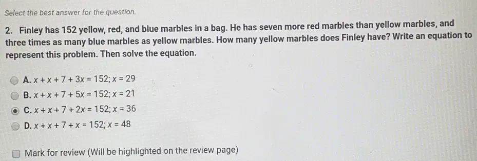 Solved: Select the best answer for the question. 2. Finley has 152 ...