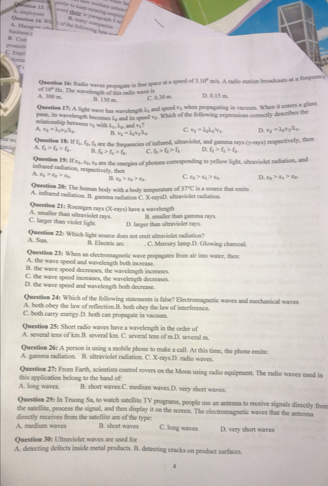 Giải quyết:hew workers unless ! prefer to keep existing employ Qu ...