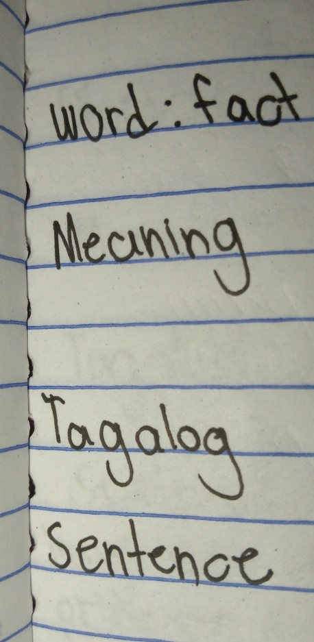Solved: word: fact Meaning Tagalog Sentence [Others]