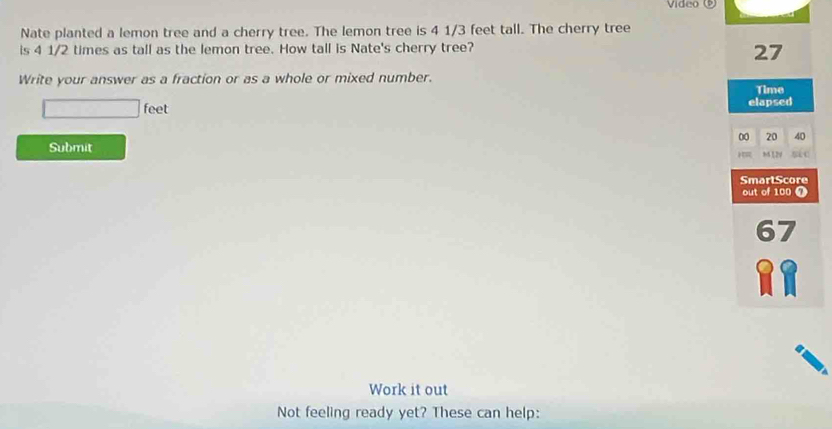 Solved: Vídeo ( Nate planted a lemon tree and a cherry tree. The lemon ...