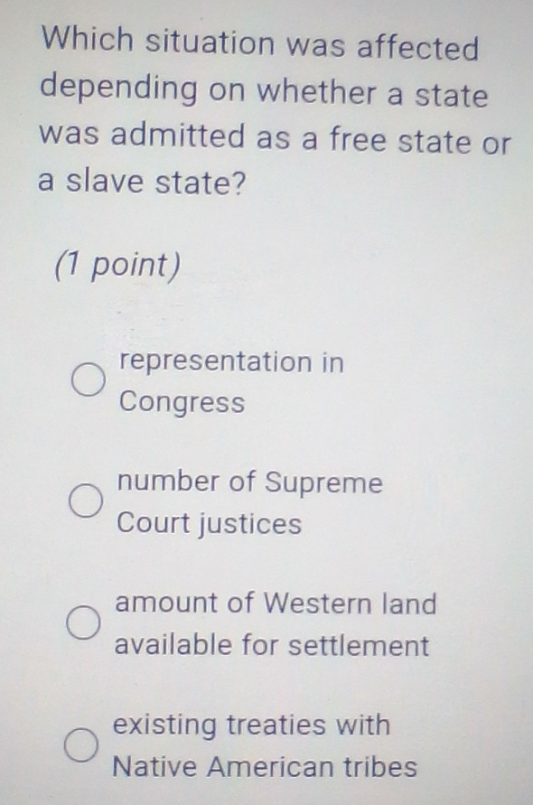 Solved: Which situation was affected depending on whether a state was ...