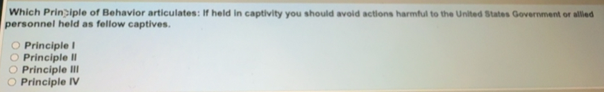 Solved: Which Principle of Behavior articulates: If held in captivity ...