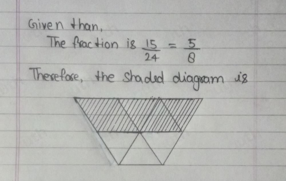 Solved: Shade the diagram to show a fraction that is equivalent to 15/ ...
