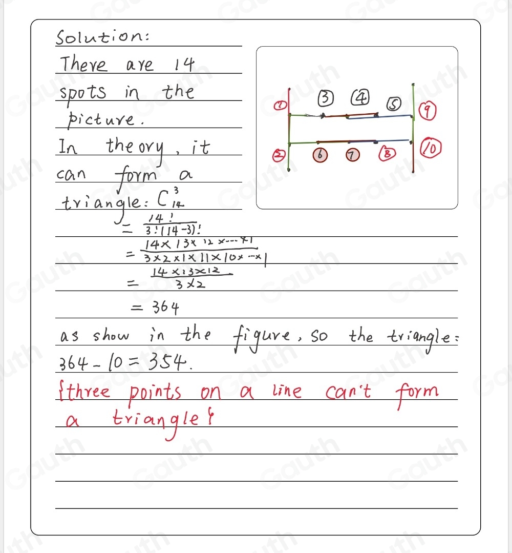 Solved: How many triangle(s) can be formed by joining only 3 points ...
