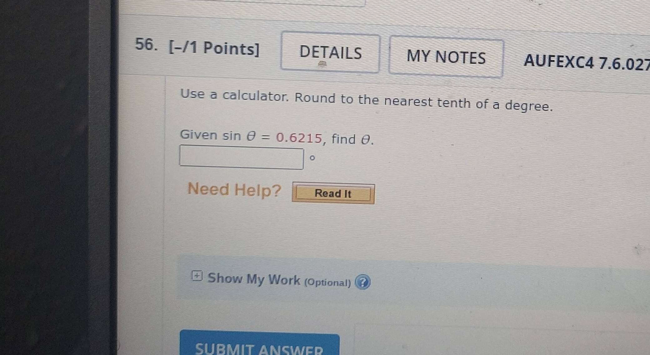 Solved: DETAILS MY NOTES AUFEXC4 7.6.027 Use a calculator. Round to the ...