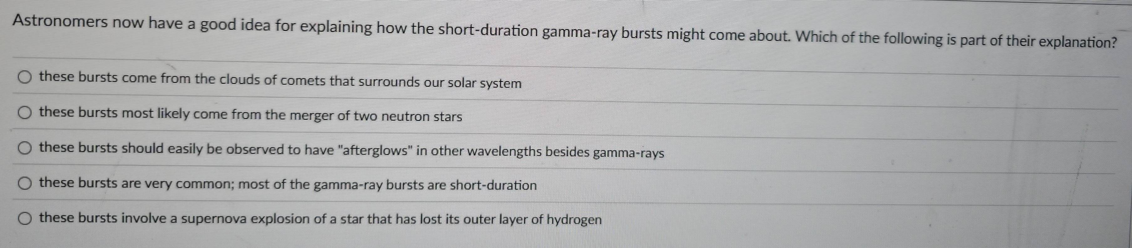 Solved: Astronomers now have a good idea for explaining how the short ...
