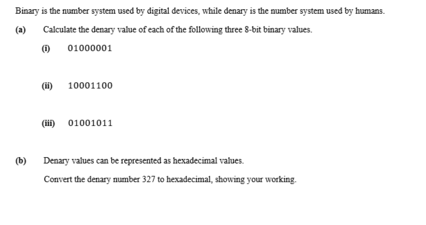 Solved: Binary is the number system used by digital devices, while ...