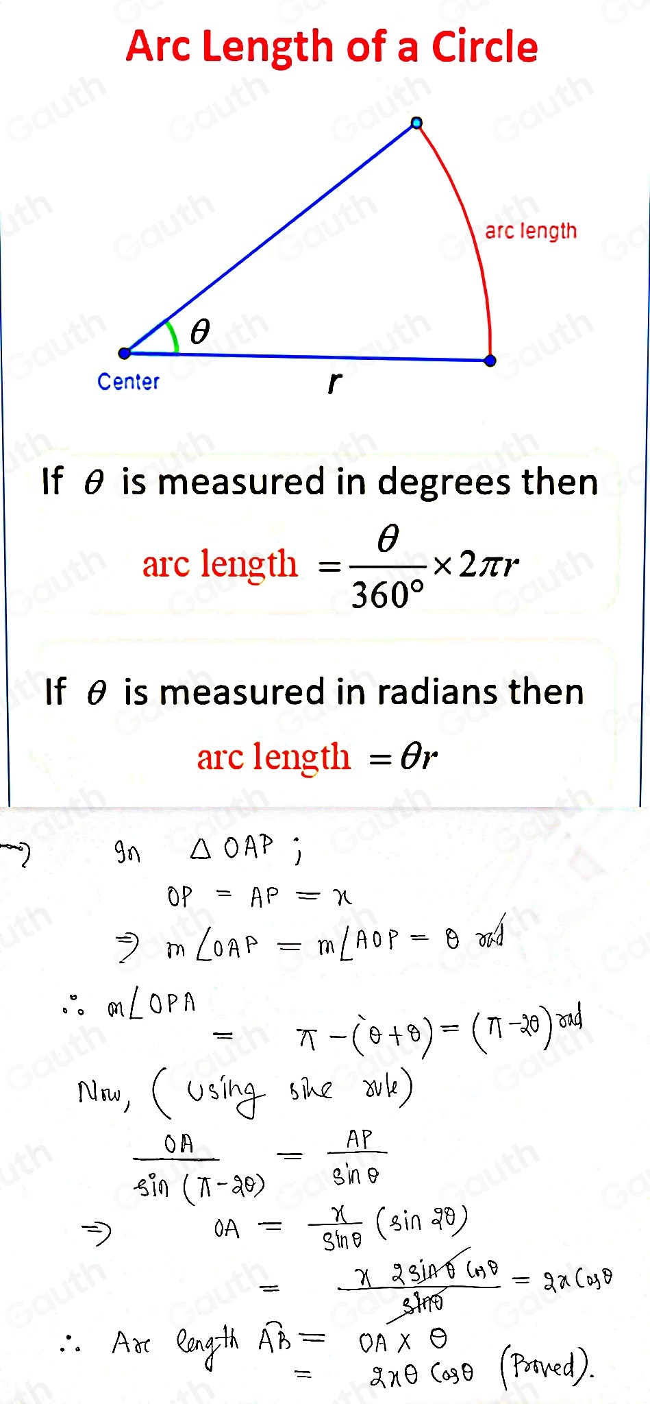 Solved: The diagram shows a sector OAB of a circle with centre O. Angle ...