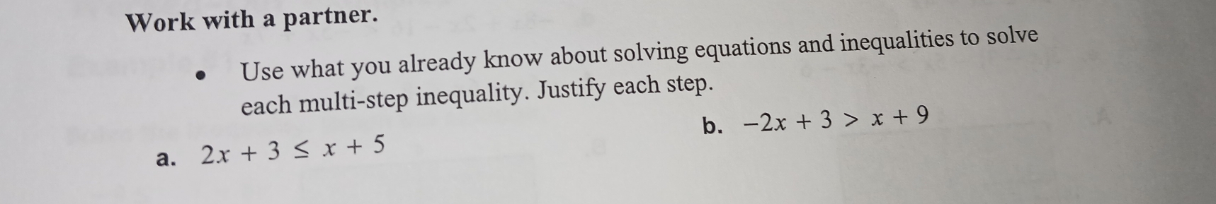 Solved: Work with a partner. Use what you already know about solving ...