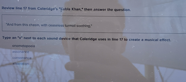 Solved: Review line 17 from Coleridge's "Kubla Khan," then answer the ...