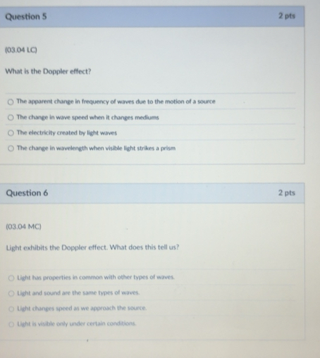 Solved: (03.04 LC) What is the Doppler effect? The apparent change in ...