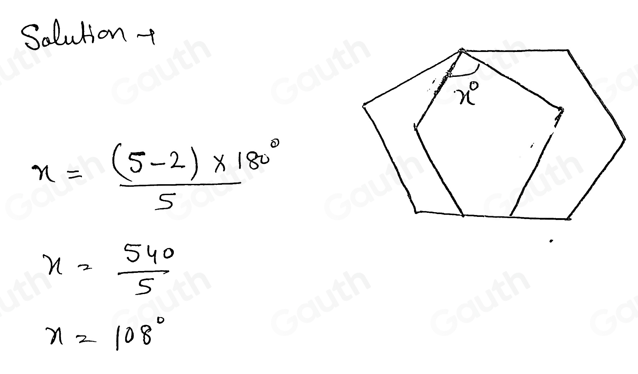 Solved: The diagram shows a regular pentagon and a regular hexagon ...