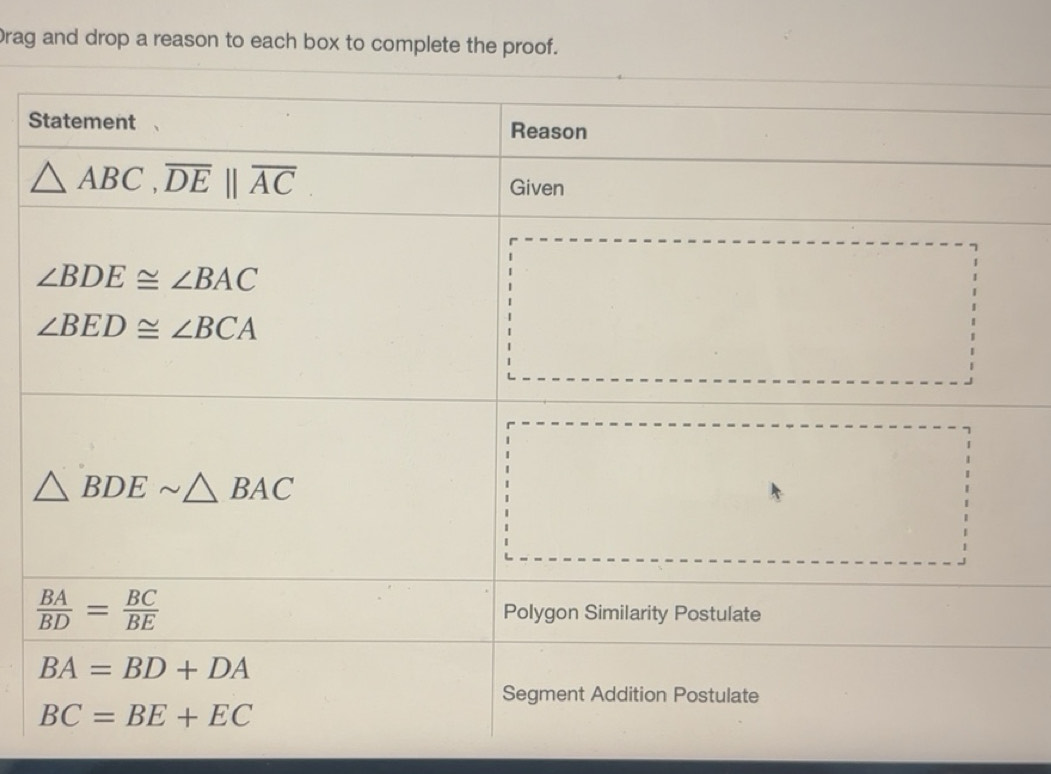 Solved: Drag and drop a reason to each box to complete the proof. S [Math]