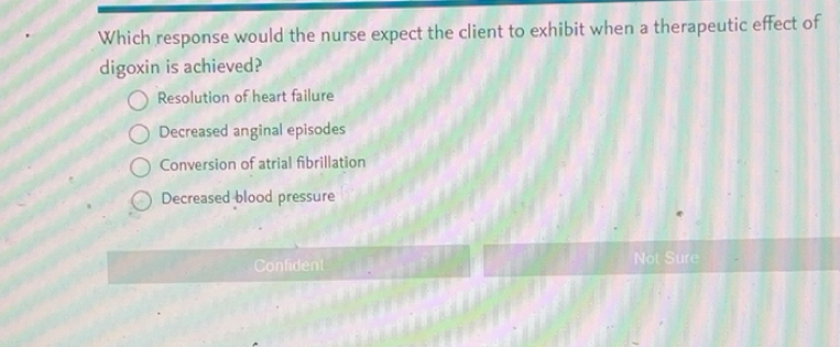 Solved: Which response would the nurse expect the client to exhibit ...