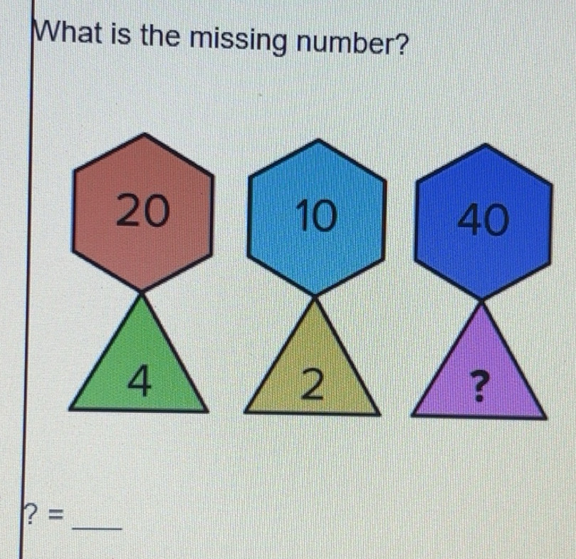 Solved: What is the missing number? 20 4 ?= _ [Math]