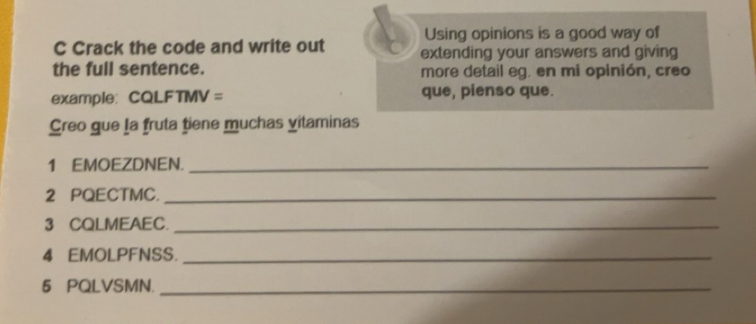 Gelöst:Using opinions is a good way of C Crack the code and write out ...