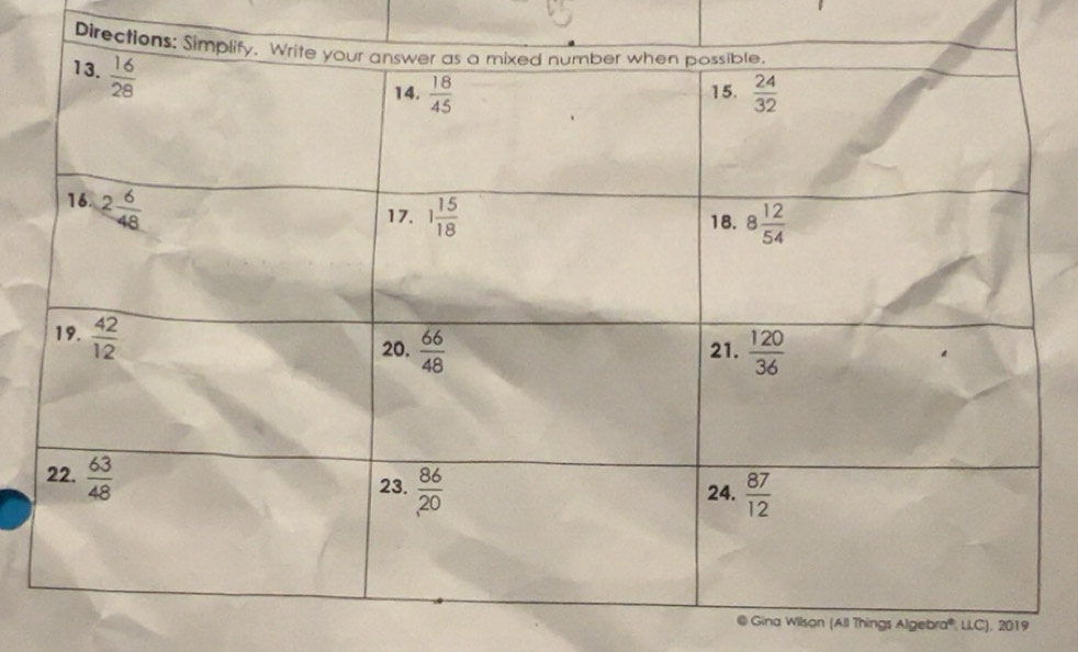 Solved: Dire @ Gina Wilson (All Things Algebra®, LLC), 2019 [Math]