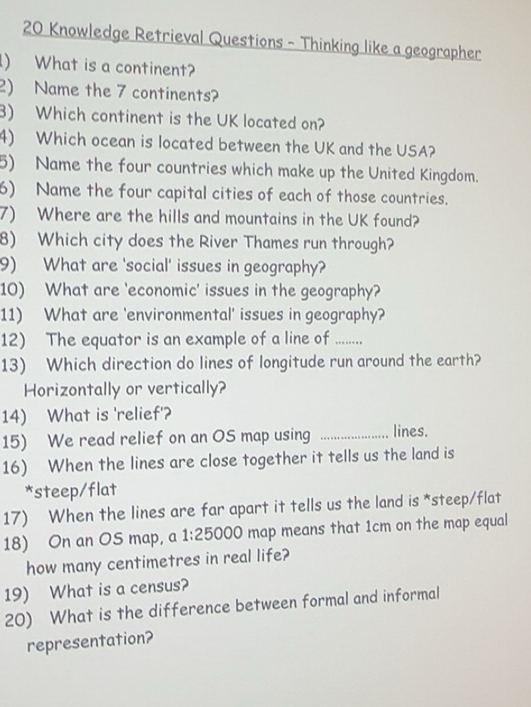 Solved: Knowledge Retrieval Questions - Thinking like a geographer ...
