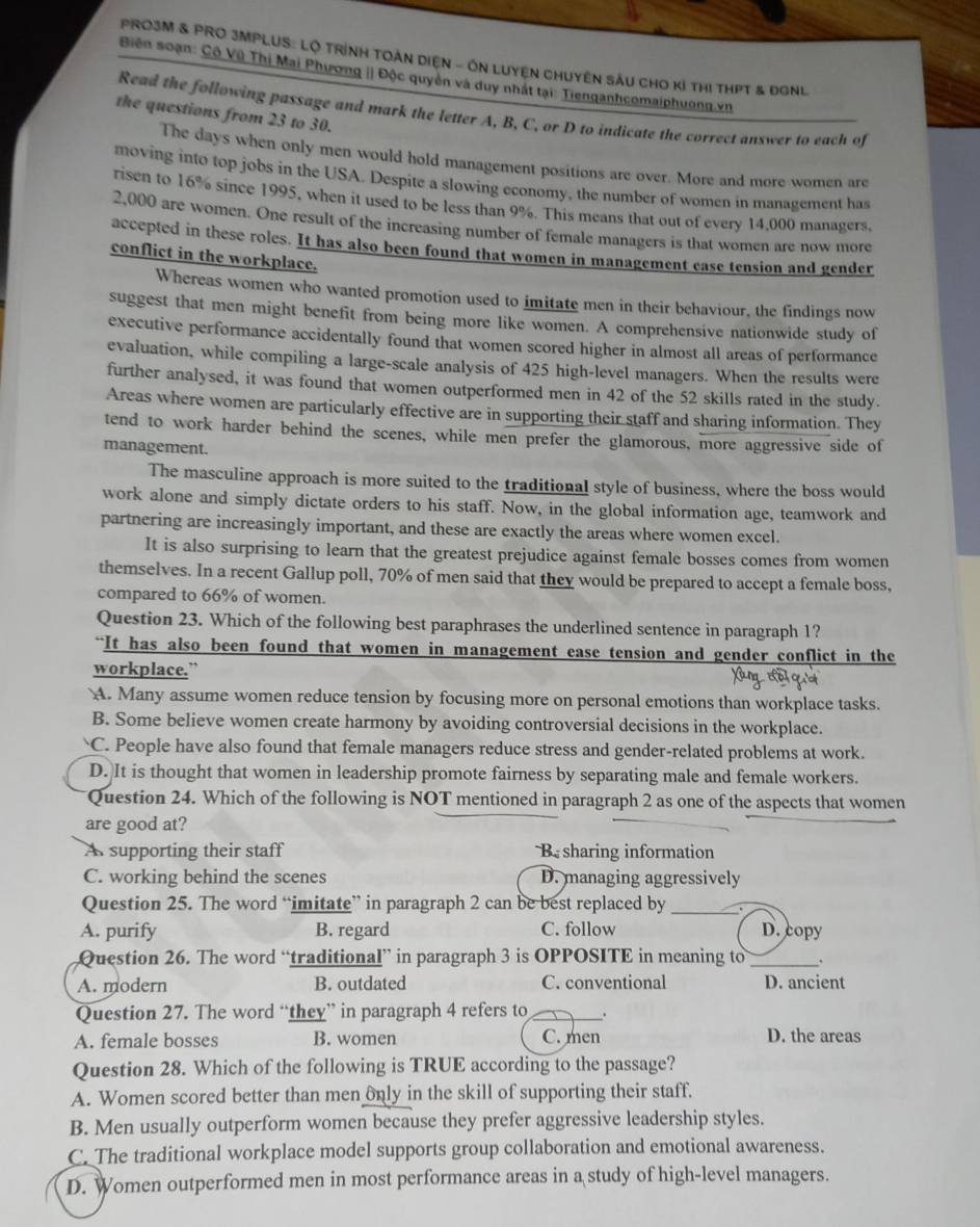 Giải quyết:PRo3M & PRO 3MPLUS: Lộ trình toàn diện - Ôn Luyện chuyên sảu ...