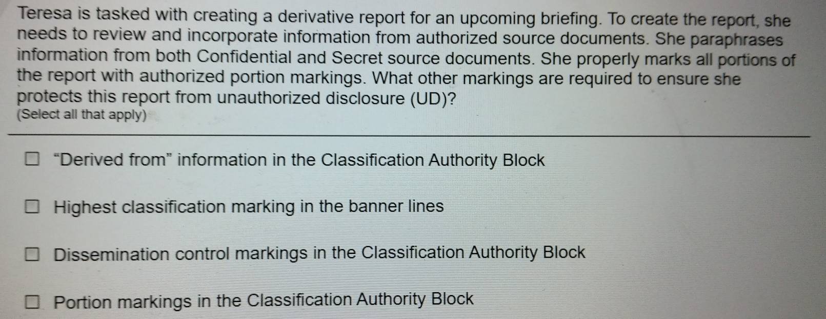 Solved: Teresa is tasked with creating a derivative report for an upcoming briefing. To create ...