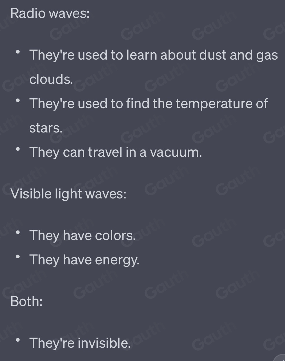 Solved: Sort the sentences based on whether they describe radio waves ...