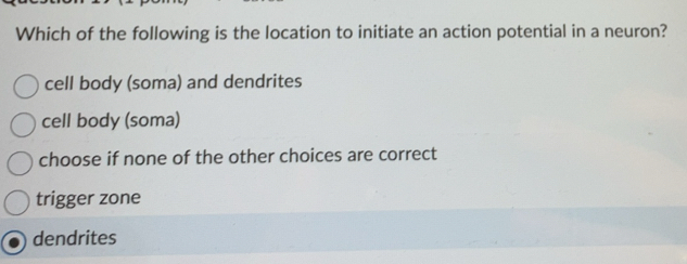 Solved: Which of the following is the location to initiate an action ...