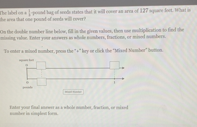 Solved: The label on a 1/3 - pound bag of seeds states that it will ...
