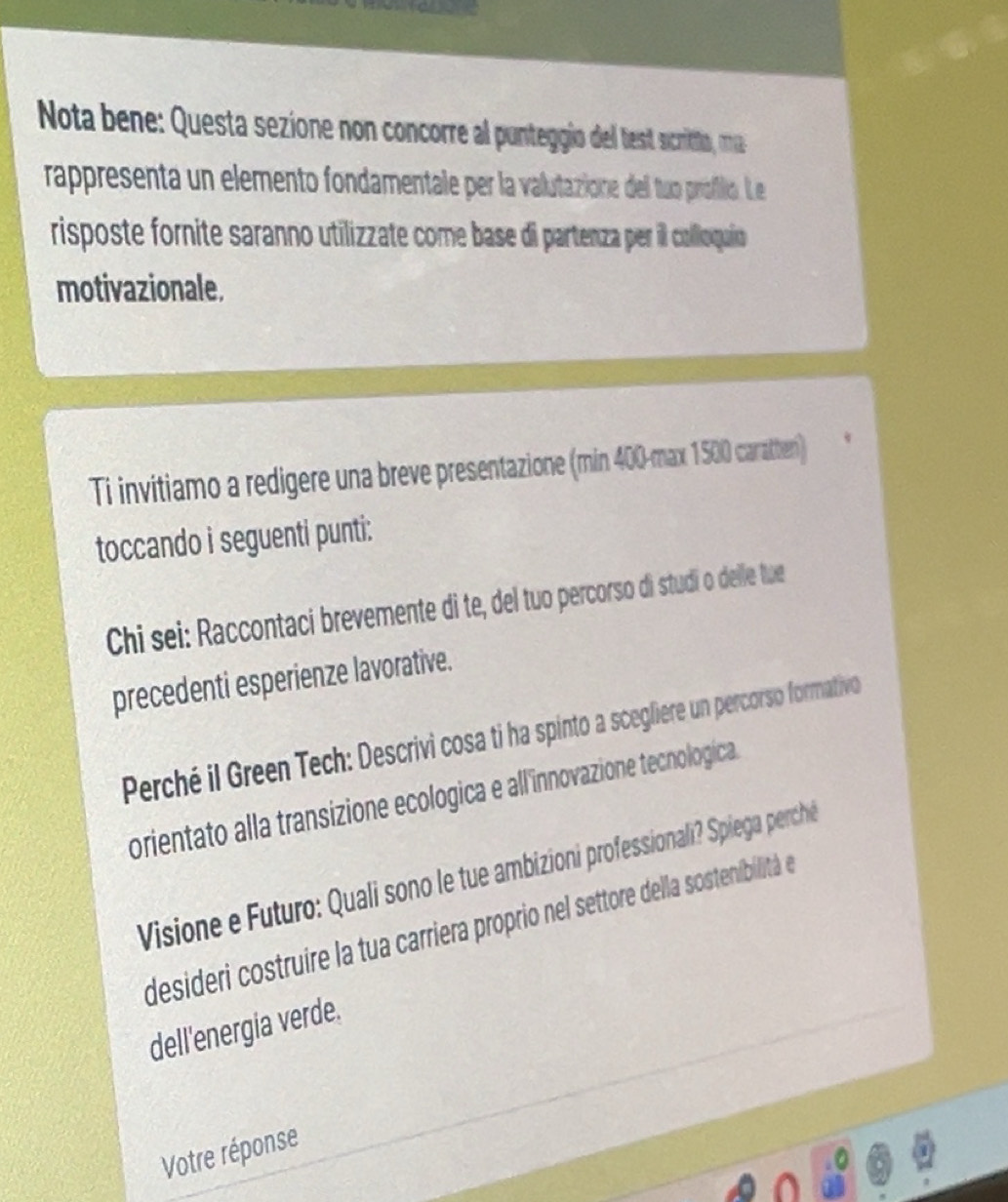 Risolto:Nota bene: Questa sezione non concorre al puntegio del test ...
