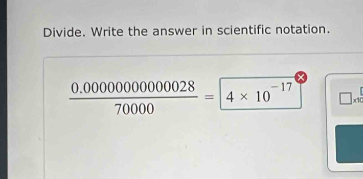 Solved: Divide. Write the answer in scientific notation. (0. ...