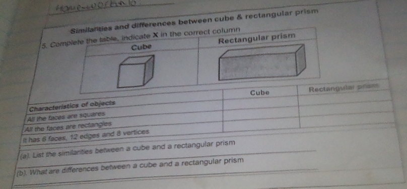 Solved: Similanties and differences between cube & rectangular prism 5 ...