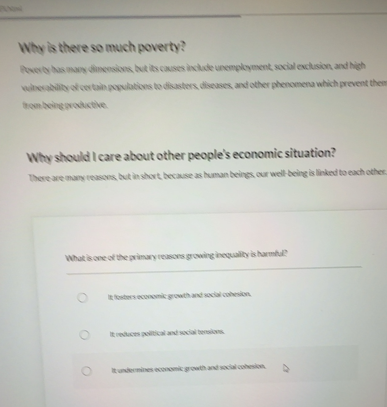 Solved: Phml Why is there so much poverty? Poverty has many dimensions ...