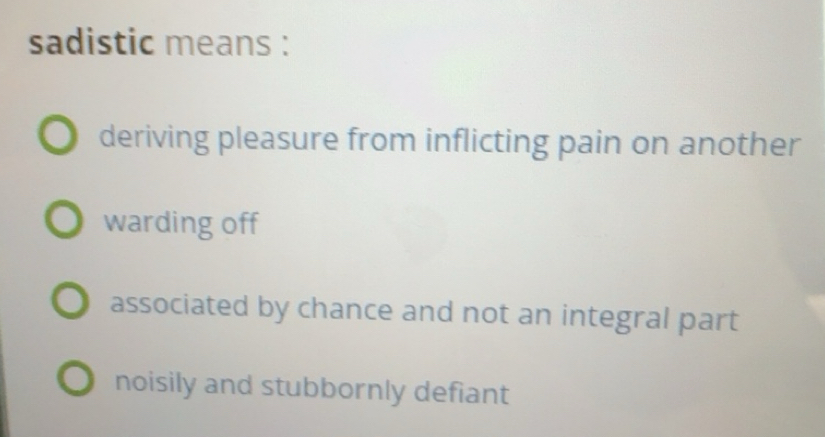 Gelöst:sadistic means : deriving pleasure from inflicting pain on ...