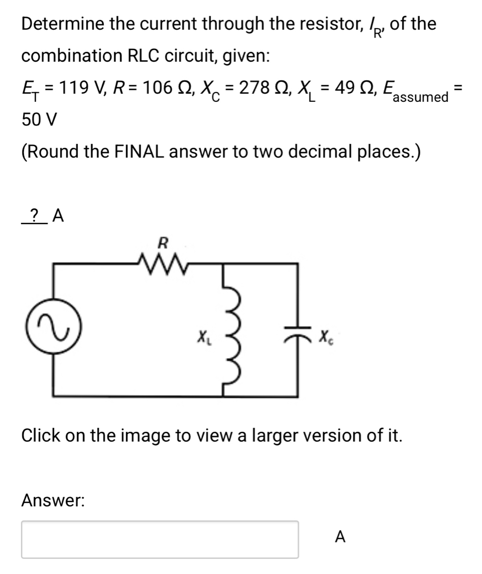 Solved: Determine the current through the resistor, I_R , of the ...