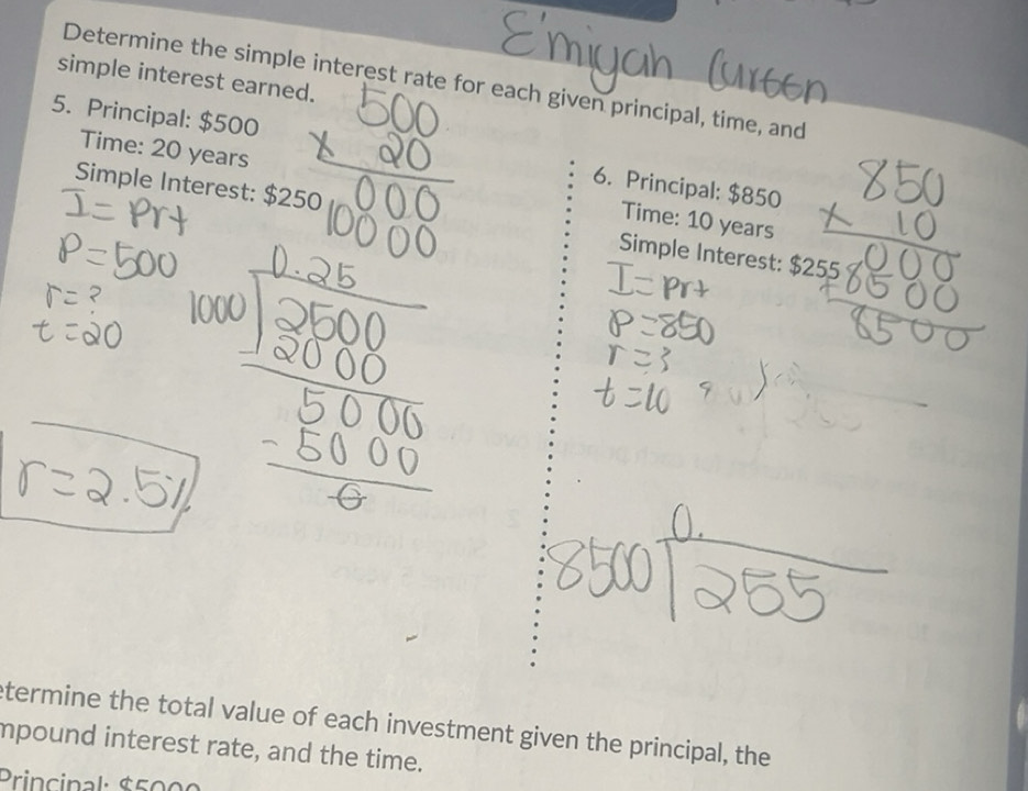 Solved: simple interest earned. Determine the simple interest rate for ...