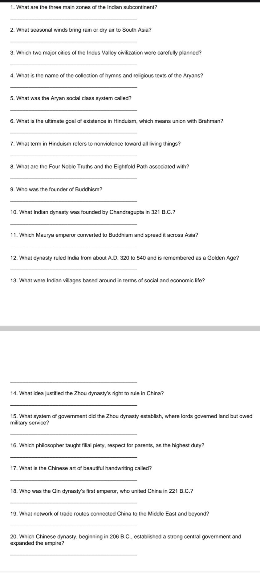 Solved: What are the three main zones of the Indian subcontinent? _ 2 ...