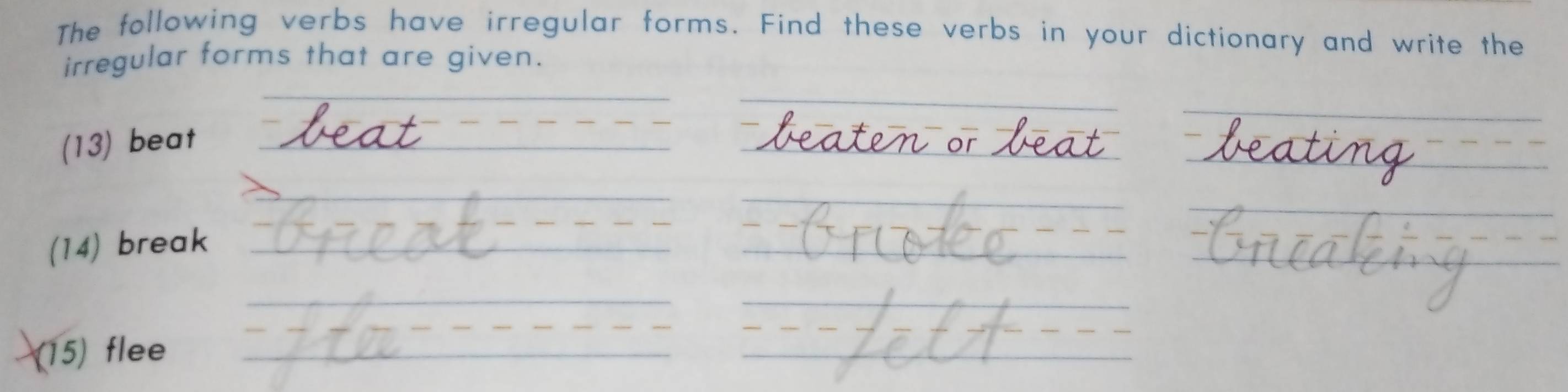 Resuelto:The following verbs have irregular forms. Find these verbs in ...