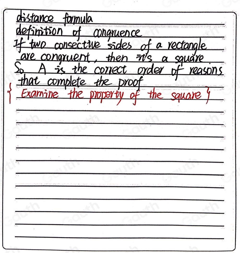 Solved: What is the correct order of reasons that complete the proof? A ...