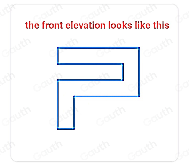 Solved: Select the diagram which shows the front elevation of the 3D ...