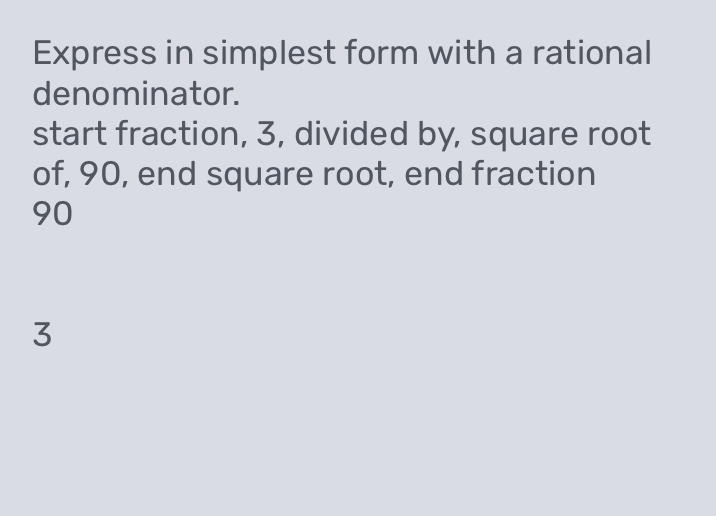 Solved: Express in simplest form with a rational denominator. start ...