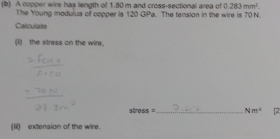 Solved: A copper wire has length of 1.80 m and cross-sectional area of ...