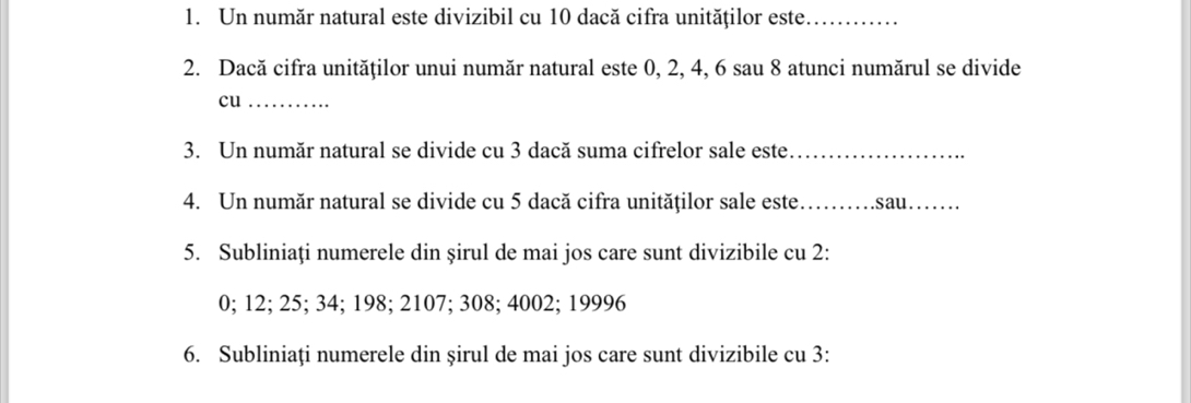 Solved: Un număr natural este divizibil cu 10 dacă cifra unităților ...