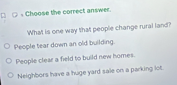 Solved: Choose the correct answer. What is one way that people change ...