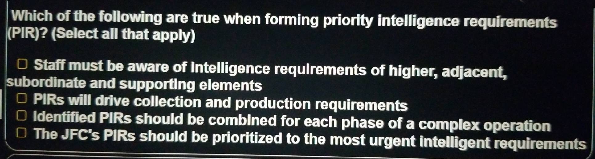 Solved: Which of the following are true when forming priority ...